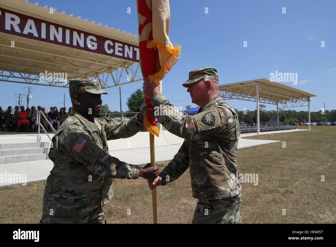Incoming commander of the 50th Regional Support Group Col. Richard Elam ...