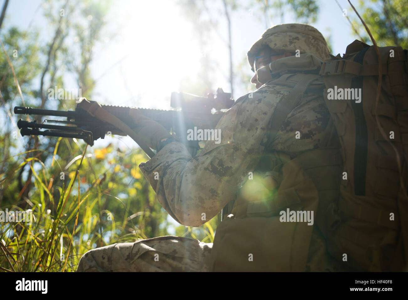 U.S. Marine Corps Lance Cpl. Britton D. Vanceballard provides security ...