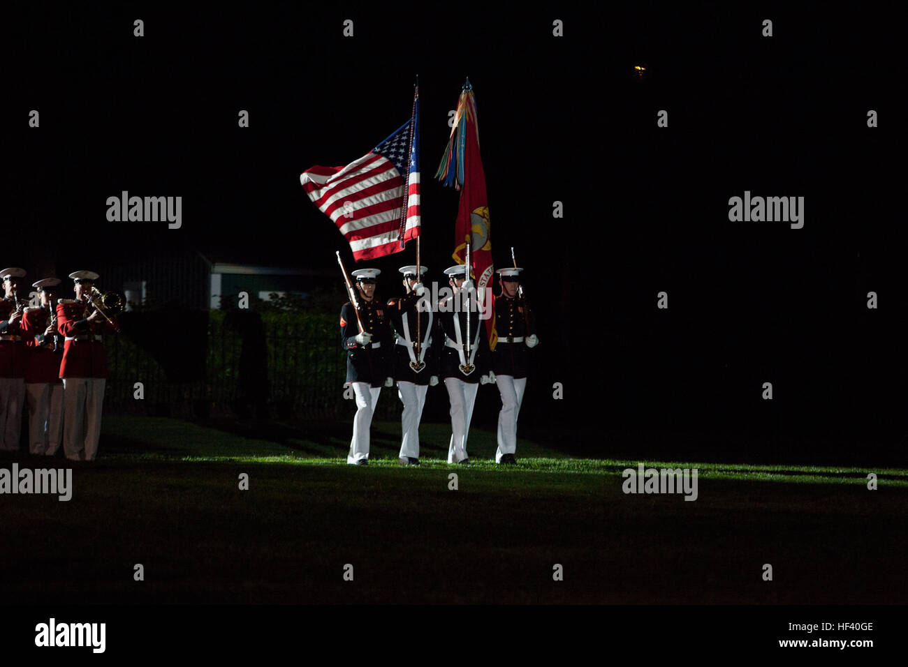 U.S. Marines with the Marine Barracks Washington (MBW) Color Guard ...