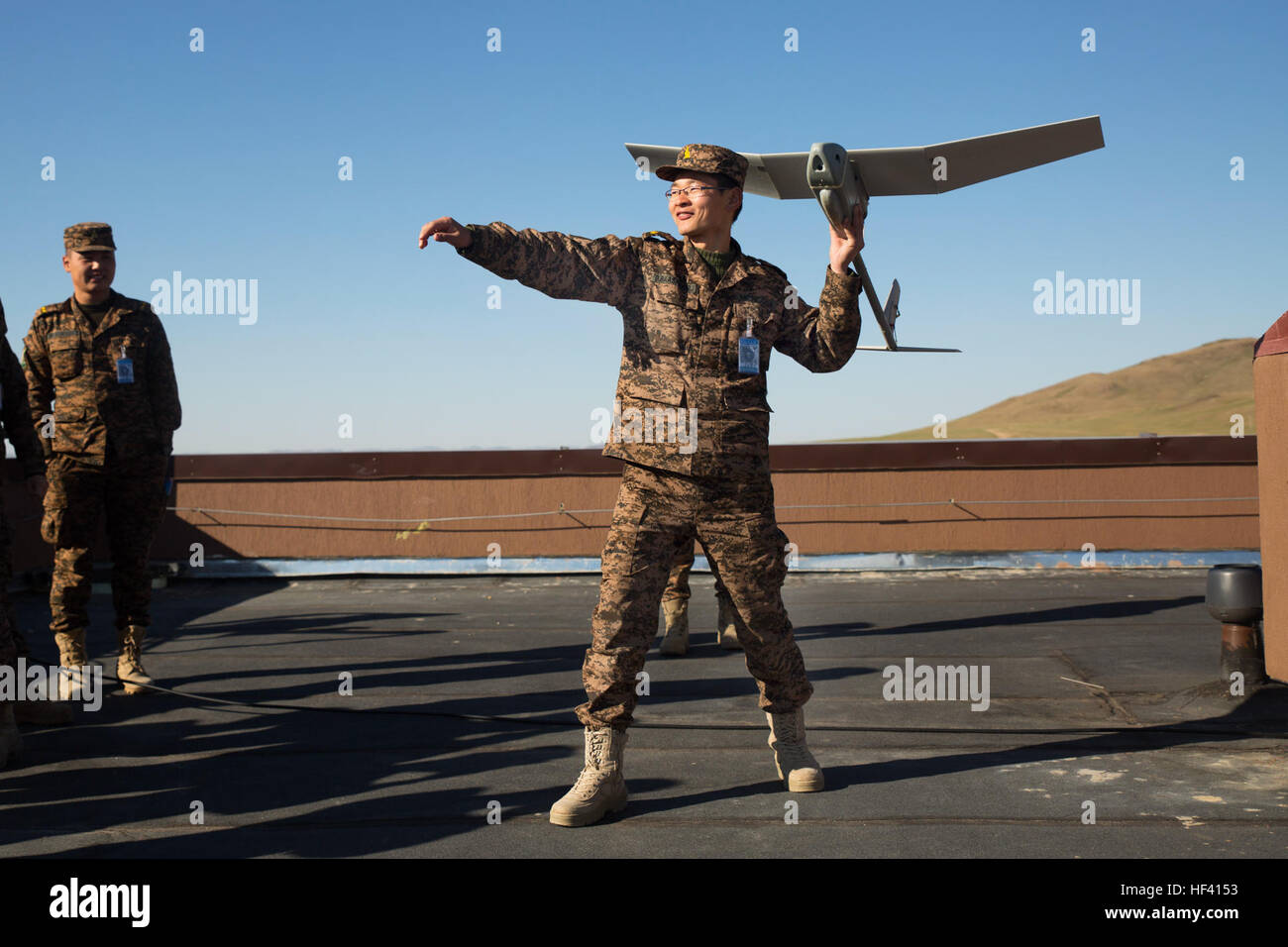 Mongolian Armed Forces Lt. Col. B. Baasaadorj practices the steps of ...