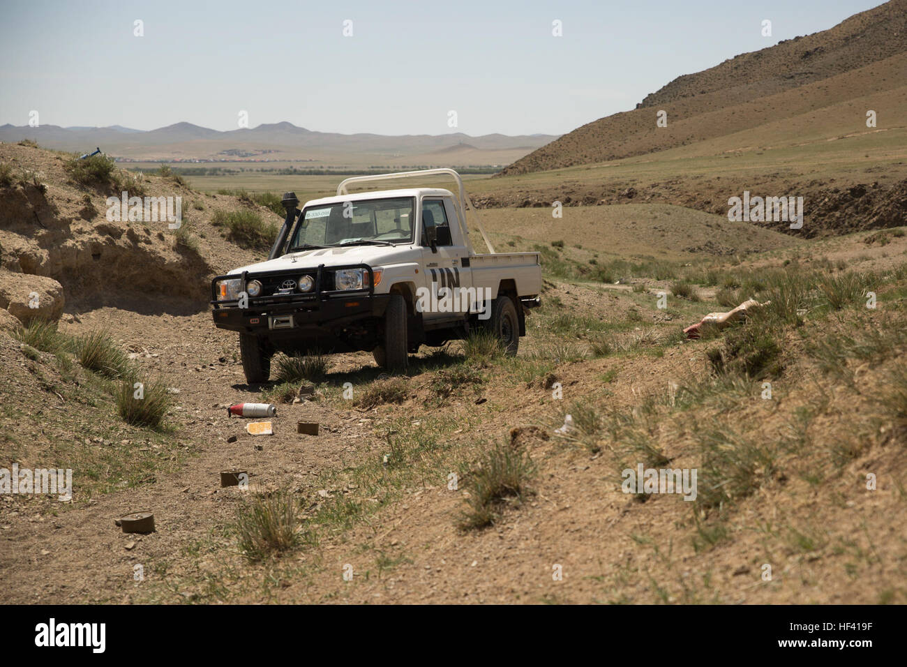 A United Nations truck stages during the culminating event of the ...