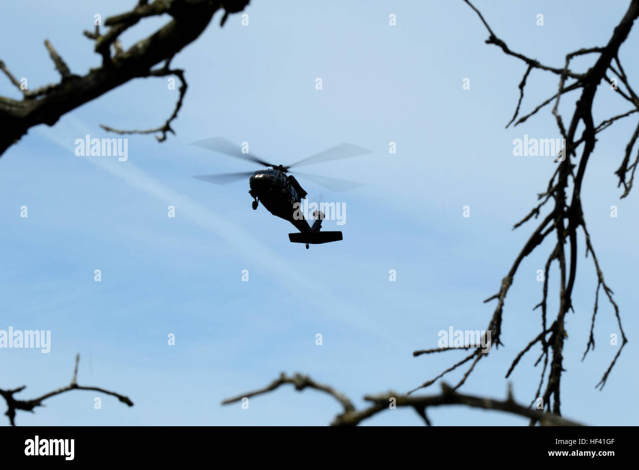 A Blackhawk helicopter with Detachment 1, Company B, 248th Aviation ...