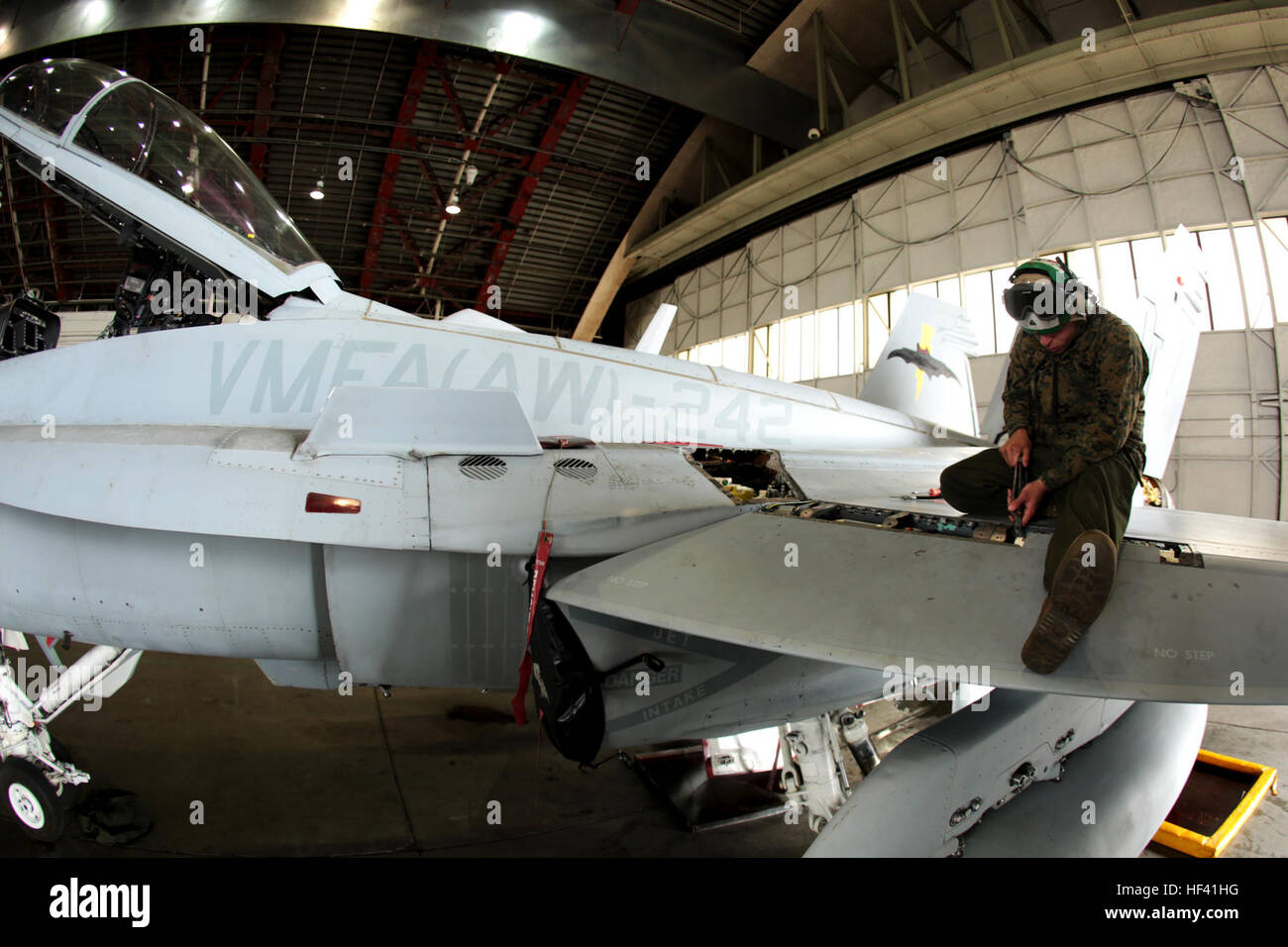 U.S. Marine Corps Cpl. Ivan Robledo, an airframe mechanic with Marine ...
