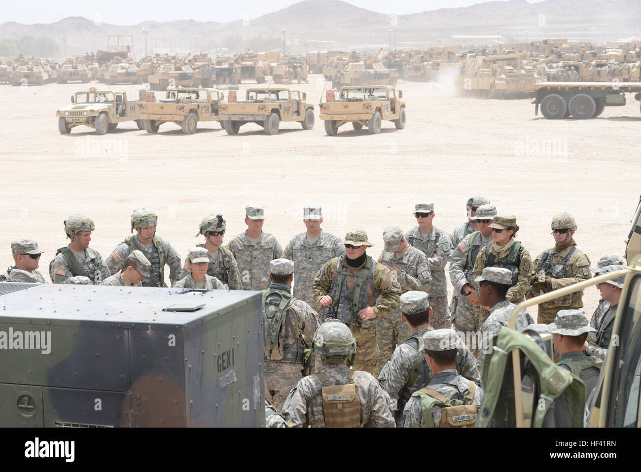 Soldiers of the 1/34th ABCT prepare for movement out in “The Box ...