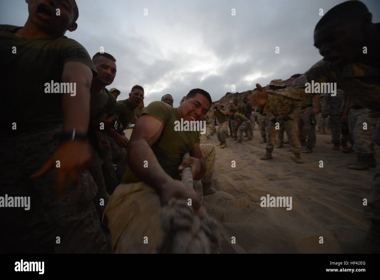Marines with 1st Light Armored Reconnaissance Battalion cheer and ...