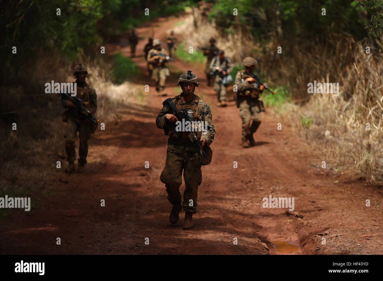 U.S. Marine Corps infantry squad leaders assigned to School of Infantry ...
