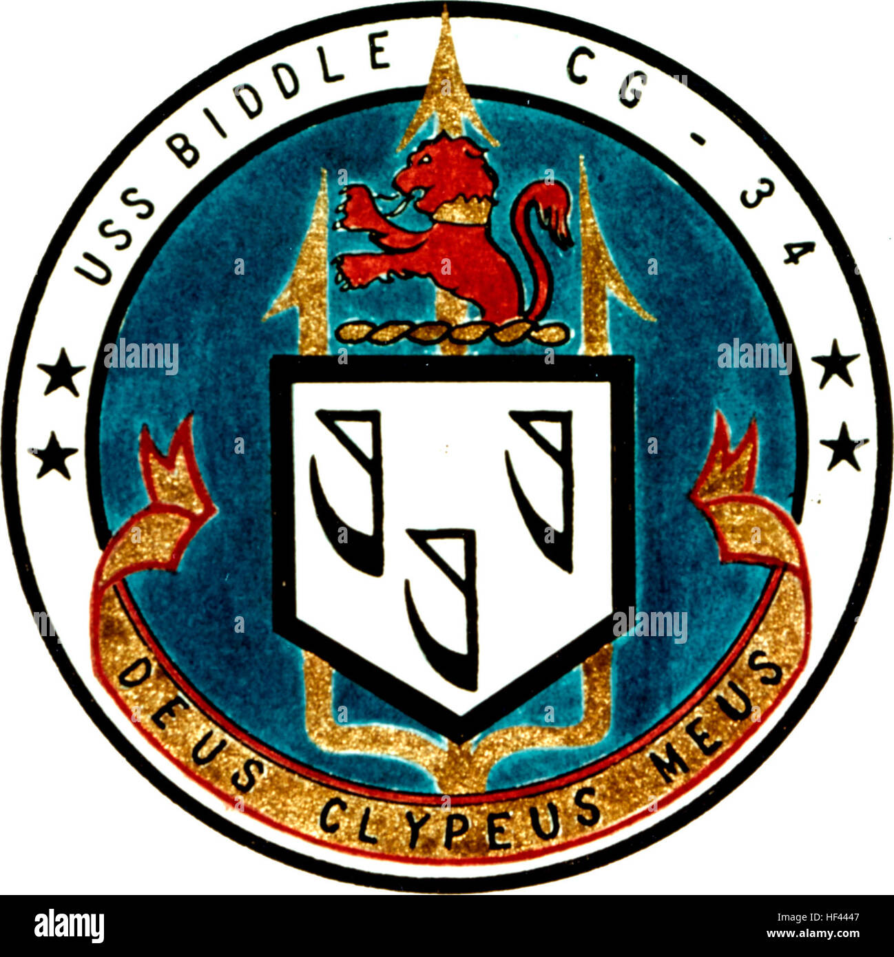 USS Biddle (DLG-34) insignia 1975 Stock Photo - Alamy