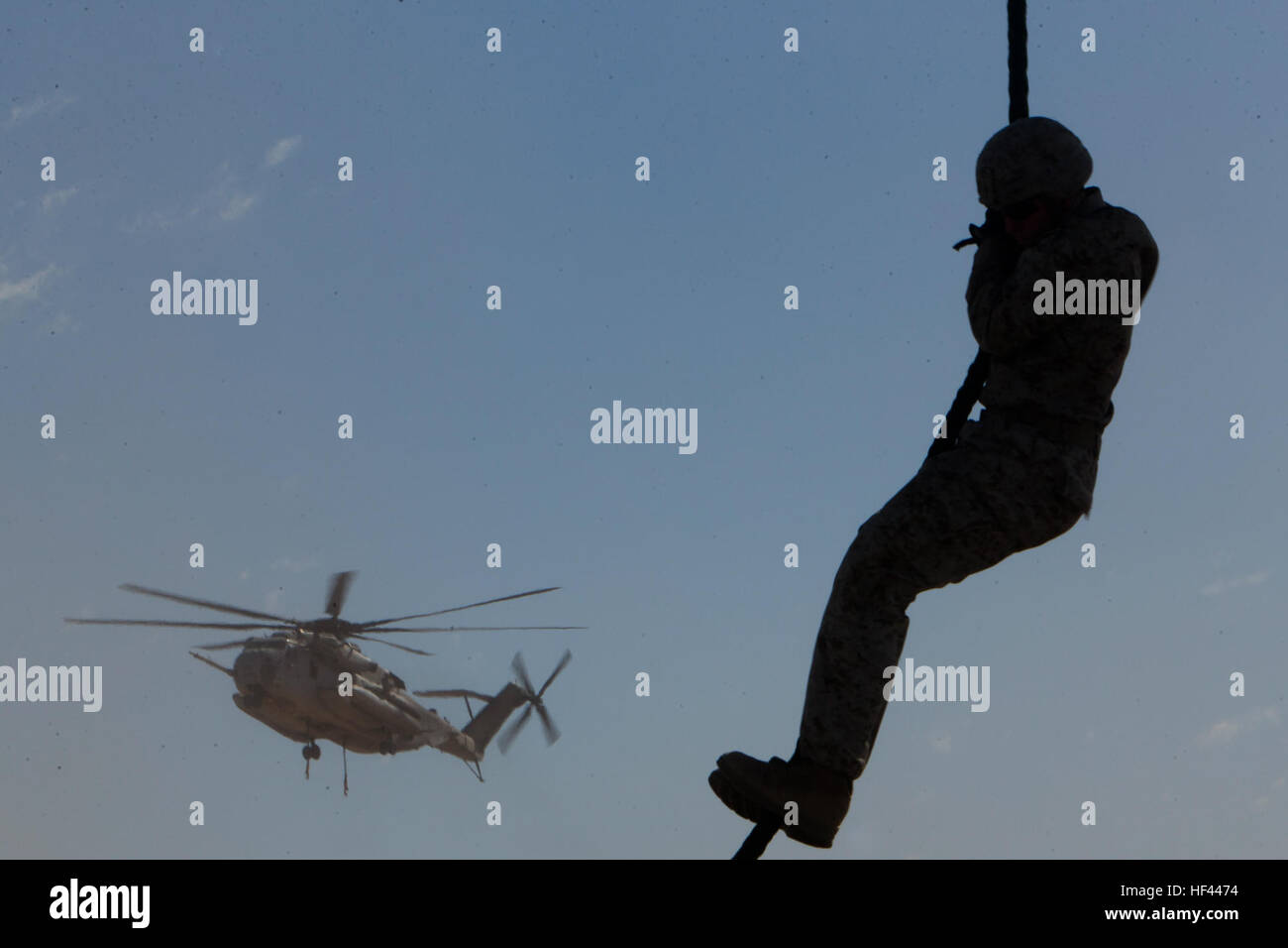 Marines of 2nd Battalion, 3rd Marine Regiment, conduct fast rope ...