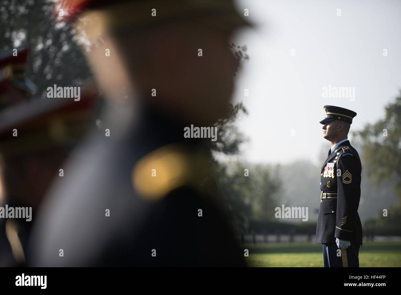 A Joint Honor Guard moved into position for a Full Honors Arrival ...
