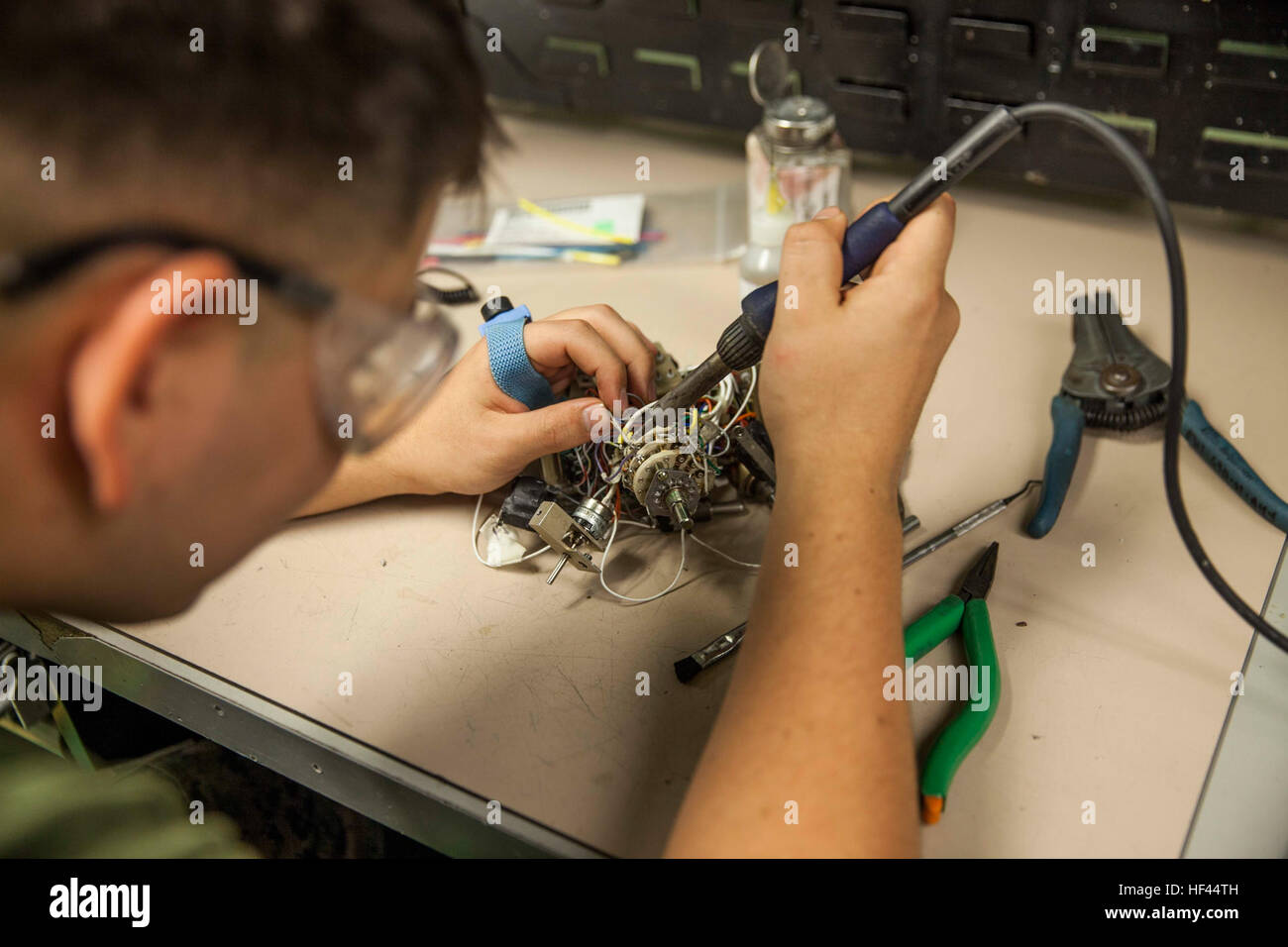 U.S. Marine Corps Lance Cpl. Mario Nino, an aviation electronic micro ...