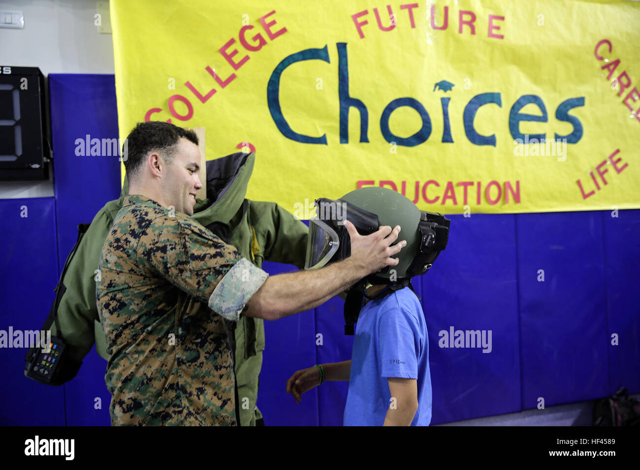 EOD Marines from SP-MAGTF Crisis Response-Africa demonstrated bomb suit ...