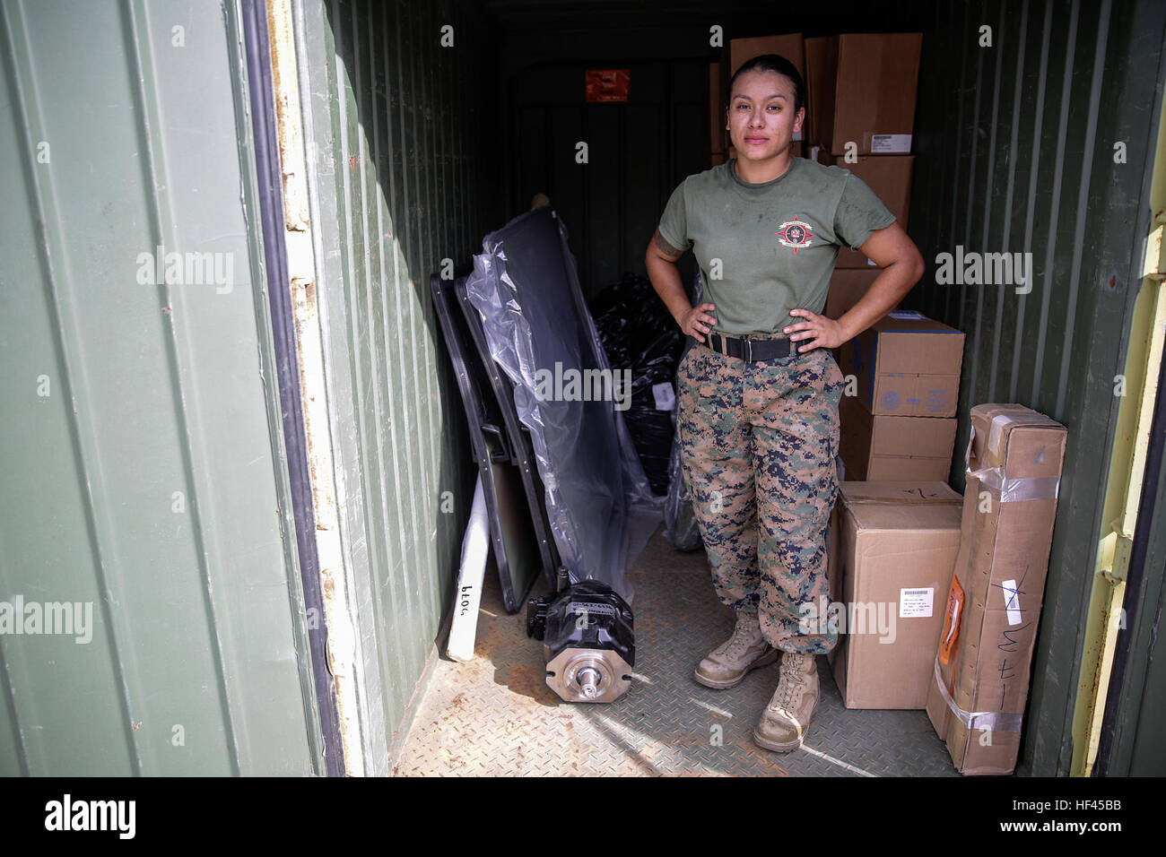 Sgt. Angie Novoa, a warehouse chief with Special Purpose Marine Air ...