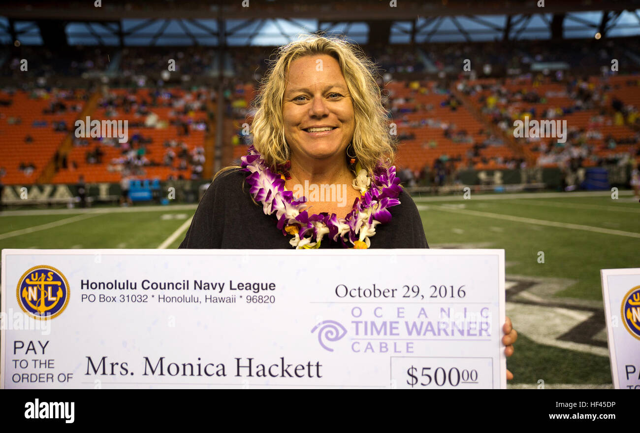 Mrs. Monica Hackett is recognized during the University of Hawaii ...
