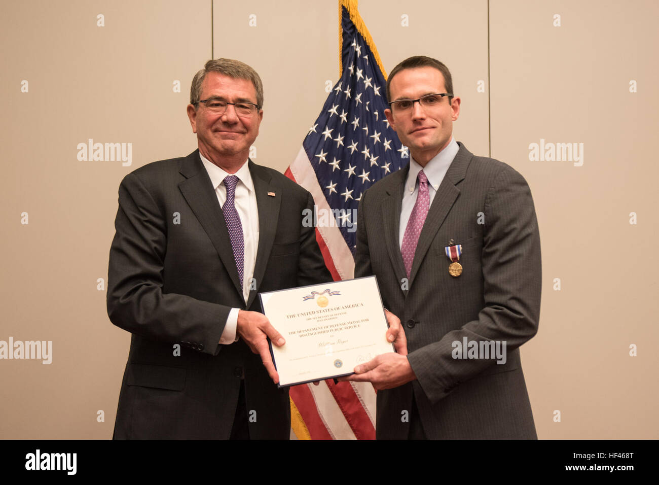Secretary of Defense Ash Carter awards Will Roper, director of the ...