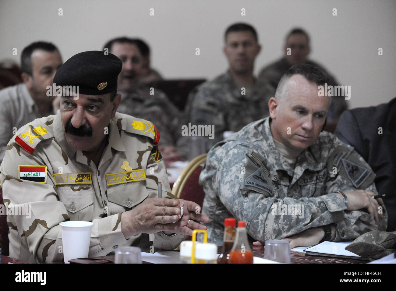 Iraqi Staff Maj. General Abdul Amir, commander, 12th Iraqi Army, speaks ...
