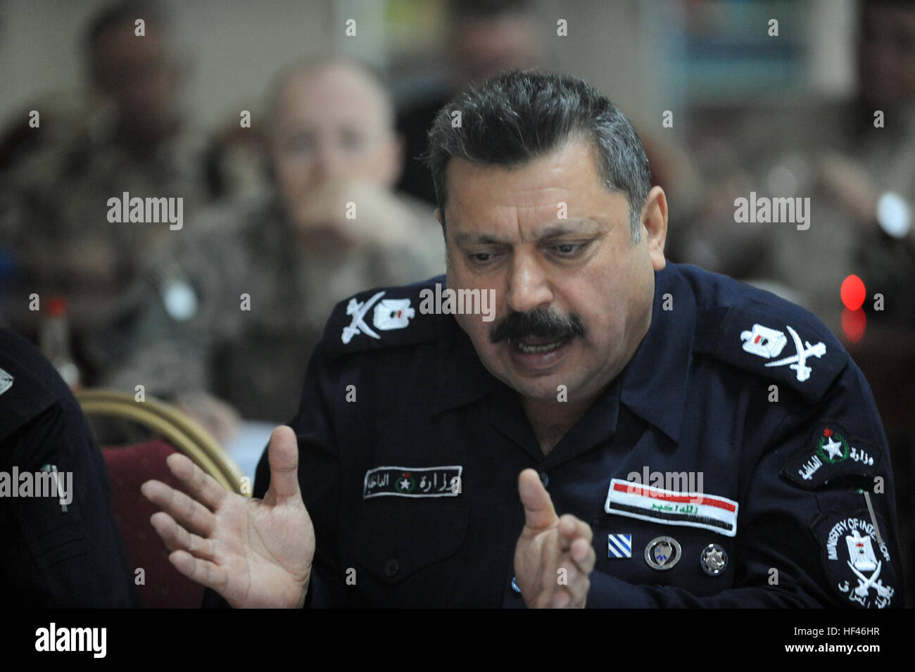 Iraqi Maj. Gen. Jamal Taher Bakr, provincial director of police, speaks ...