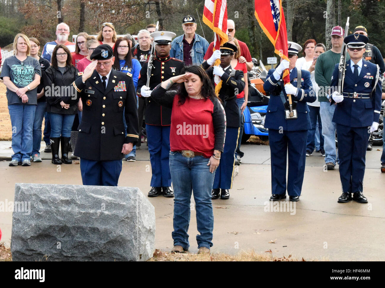Col. James Treece, Post Commander of Fort Chaffee JMTC , renders the ...