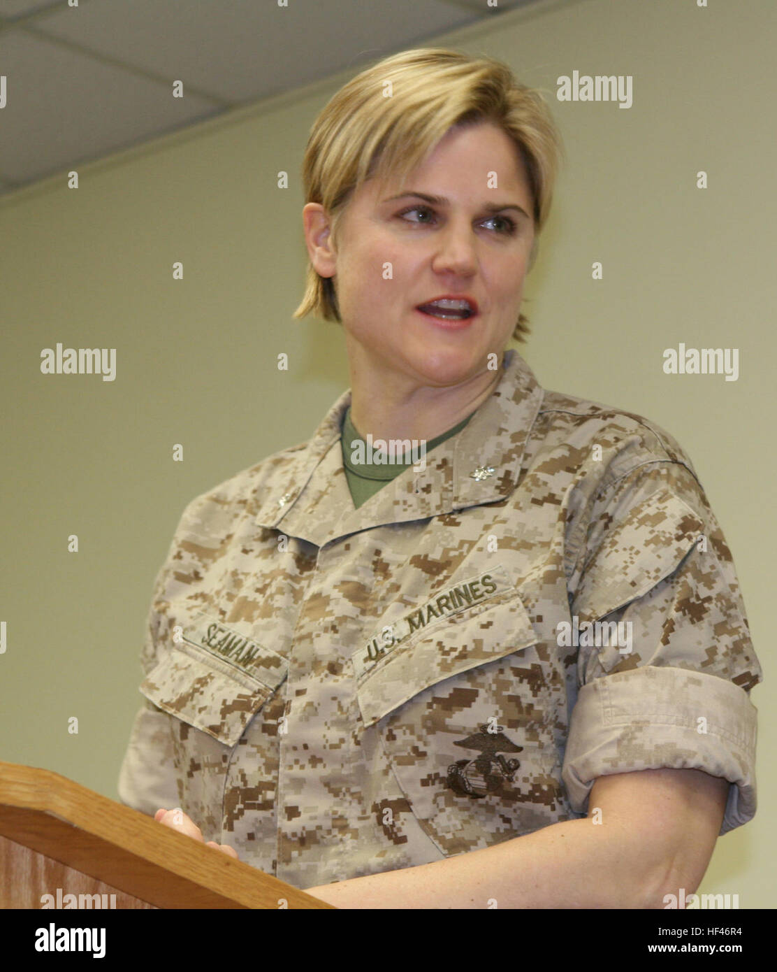 Lt. Col. Susan Seaman, the commanding officer of Headquarters and ...