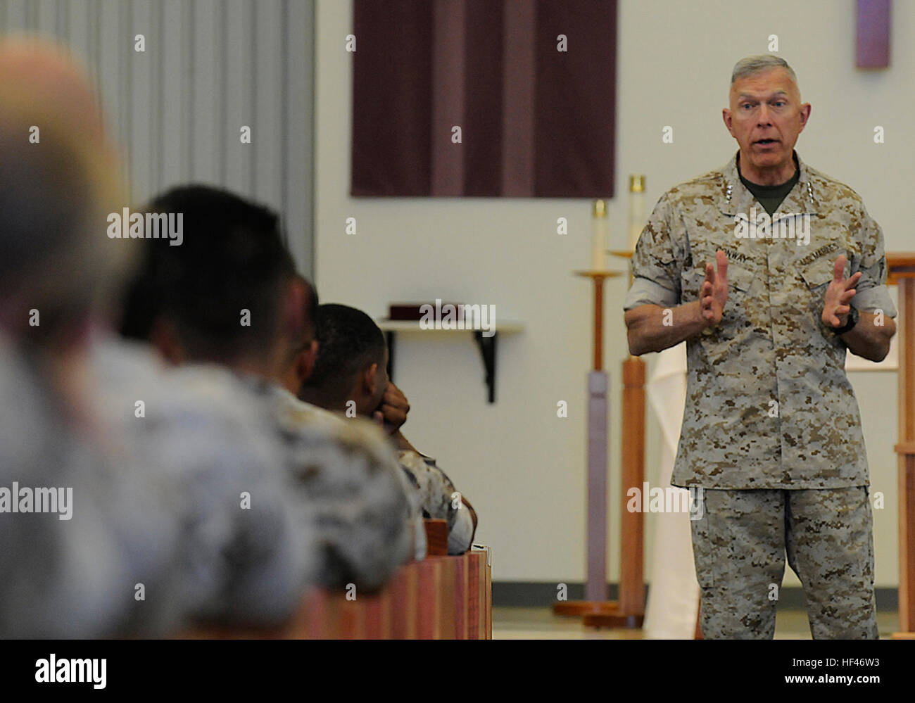 Commandant of the Marine Corps Gen. James Conway speaks to Marines at ...