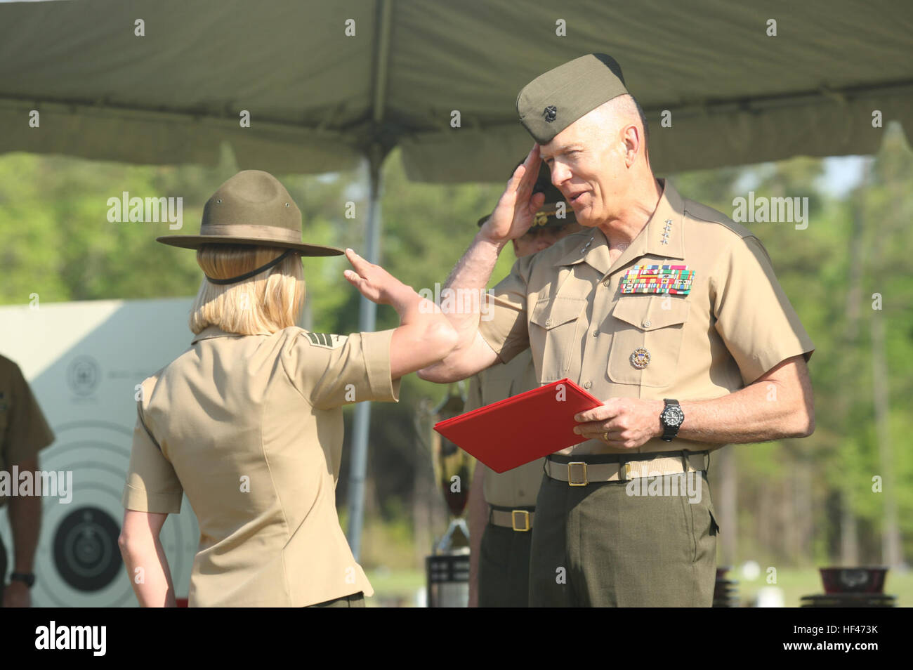Sgt. Emily Windmassinger, left, a member of the Marine Corps Shooting ...