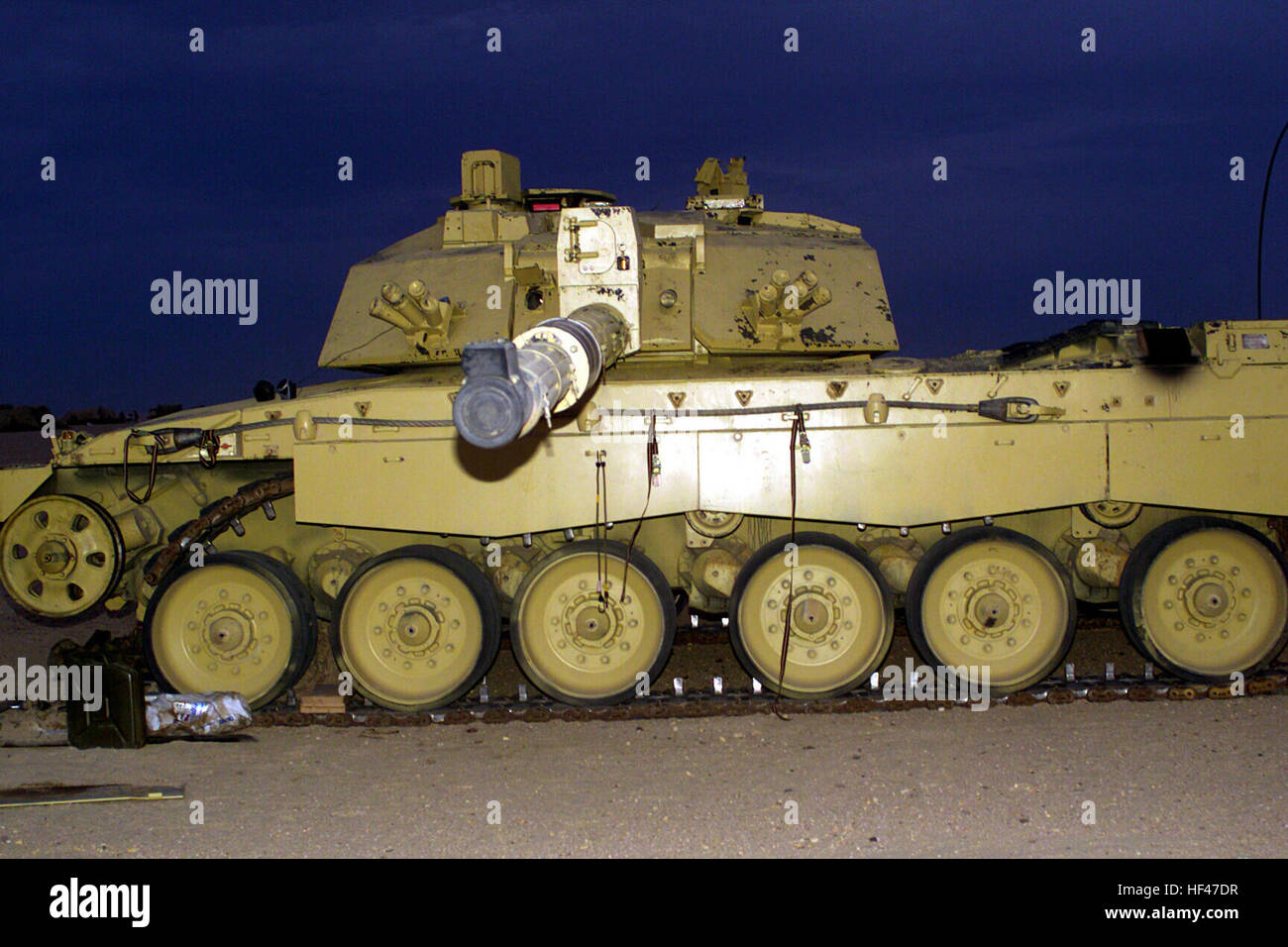 A British Challenger 2 Main Battle Tank (MBT) visits Camp Coyote during ...