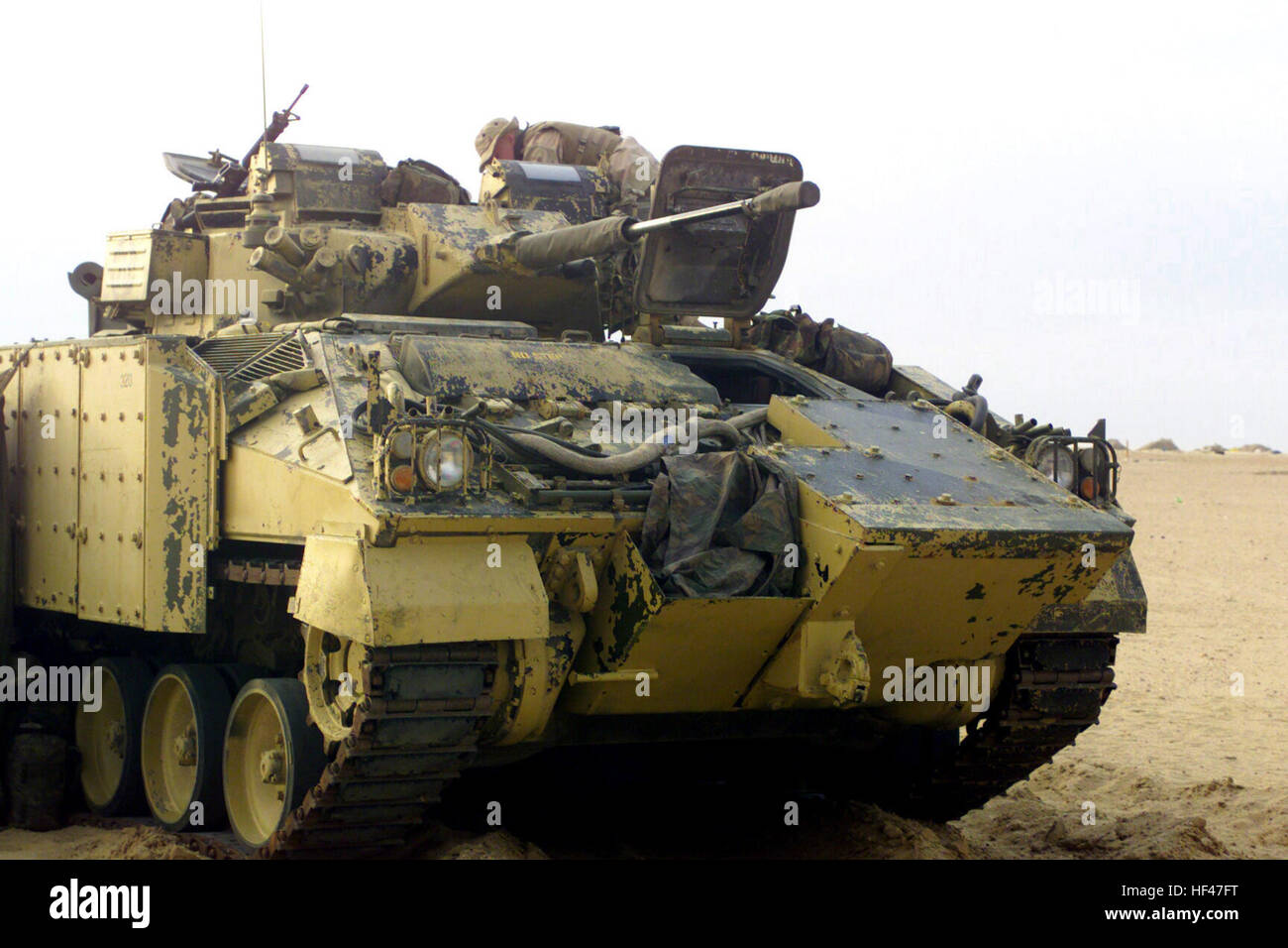 US Marines check out a British FV510 Warrior Mechanized Combat Vehicle ...