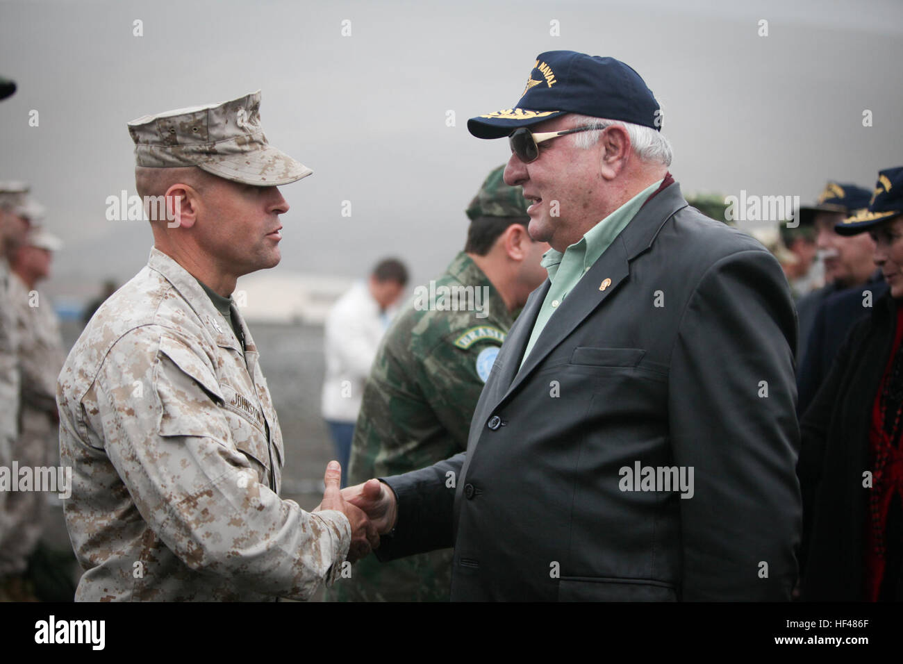 Col Johnston, left, the U.S. Marine Corps Commanding Officer for ...