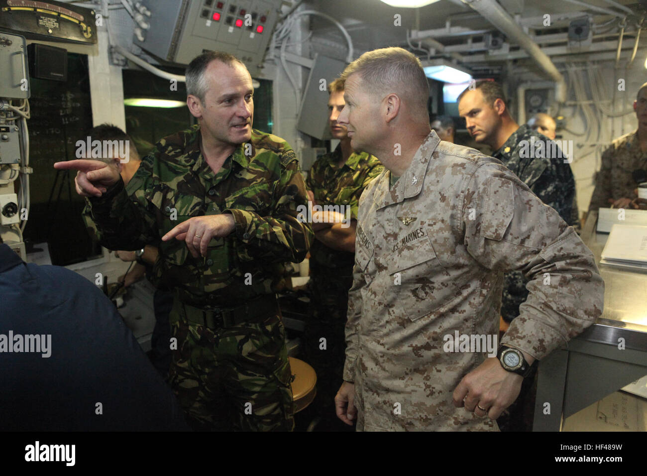 British Royal Marines Brig. Ed Davis, left, commander of 3 Commando ...
