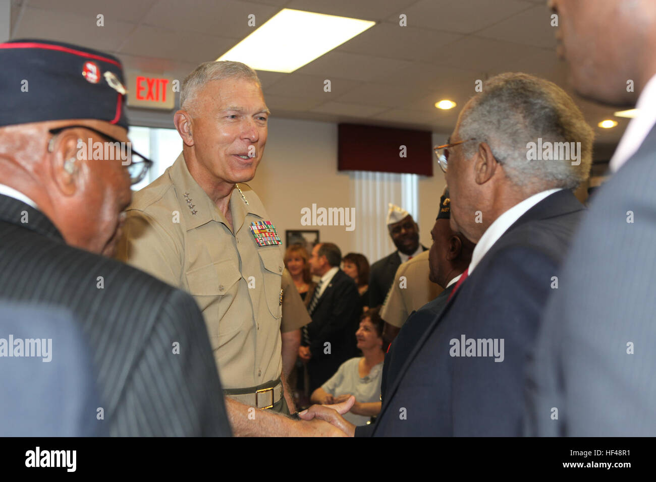 General James T. Conway, commandant of the Marine Corps, greets members ...
