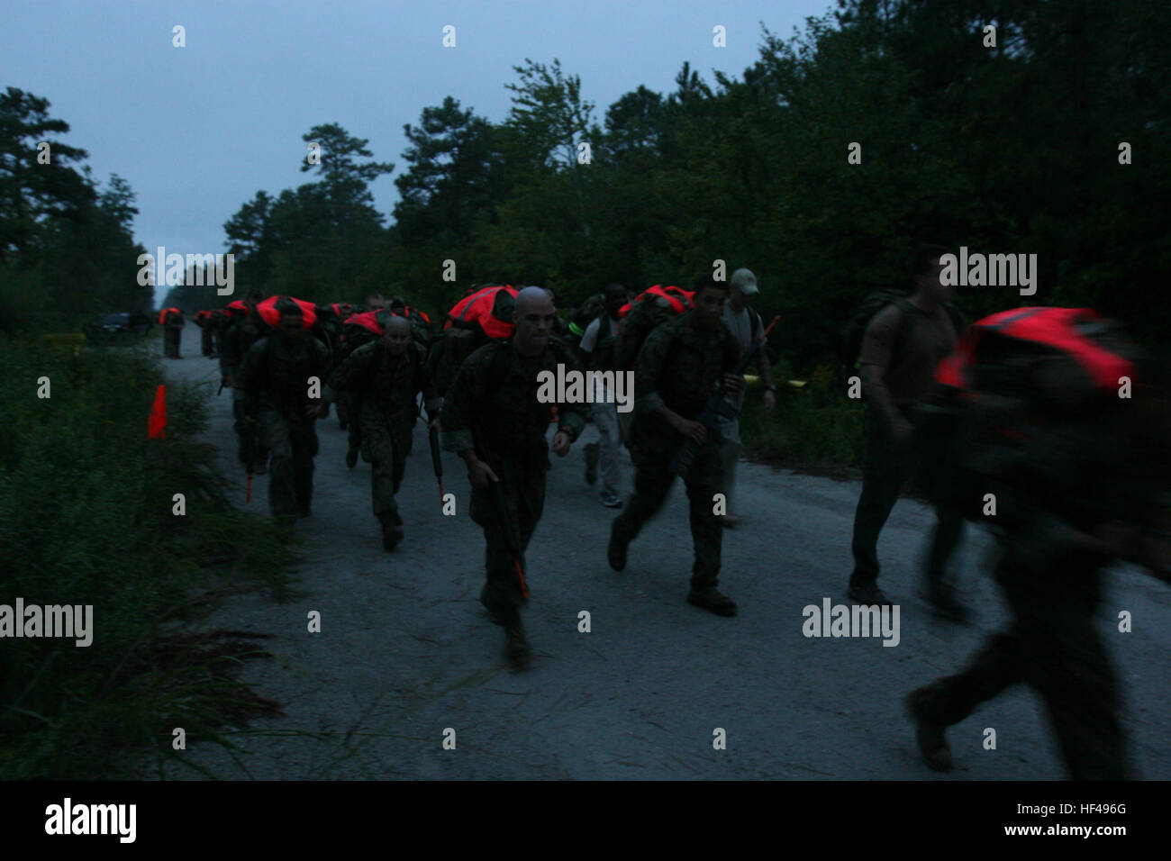 MARSOC Marines conduct a 10-mile hike on September 29, 2010, at Camp ...