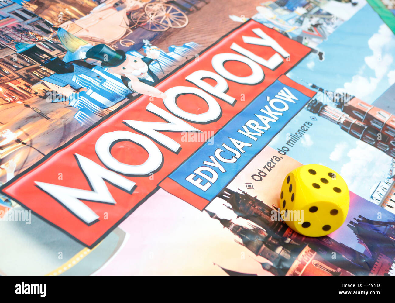 KRAKOW, POLAND - NOVEMBER 07, 2015: First run Monopoly Edition Cracow ...
