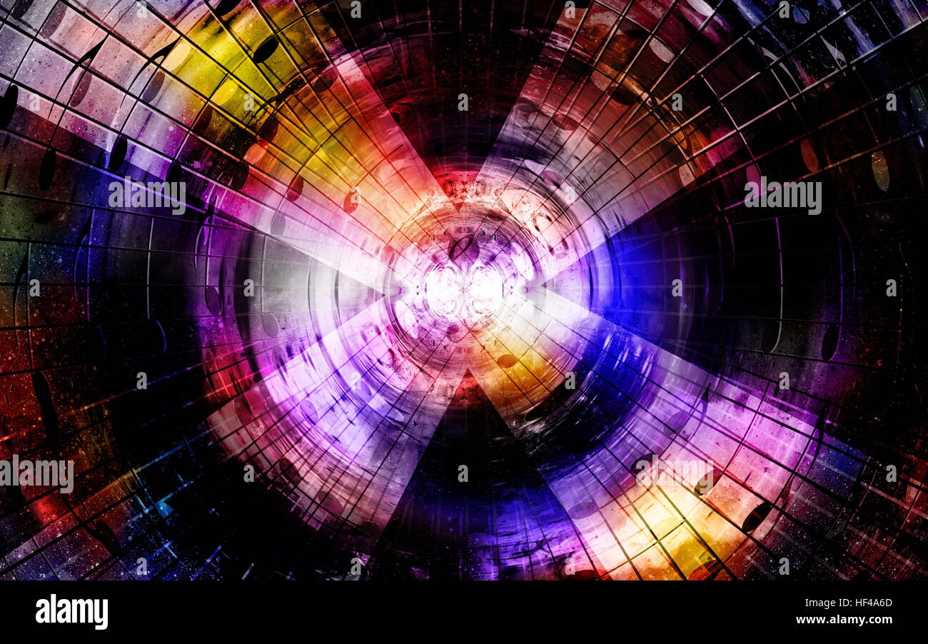 music notes in space with stars. abstract color background. Music ...