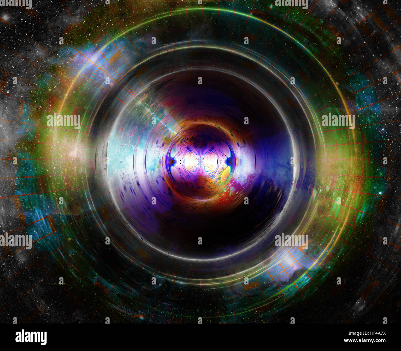 Audio music speaker in space. Cosmic space and stars, abstract cosmic ...