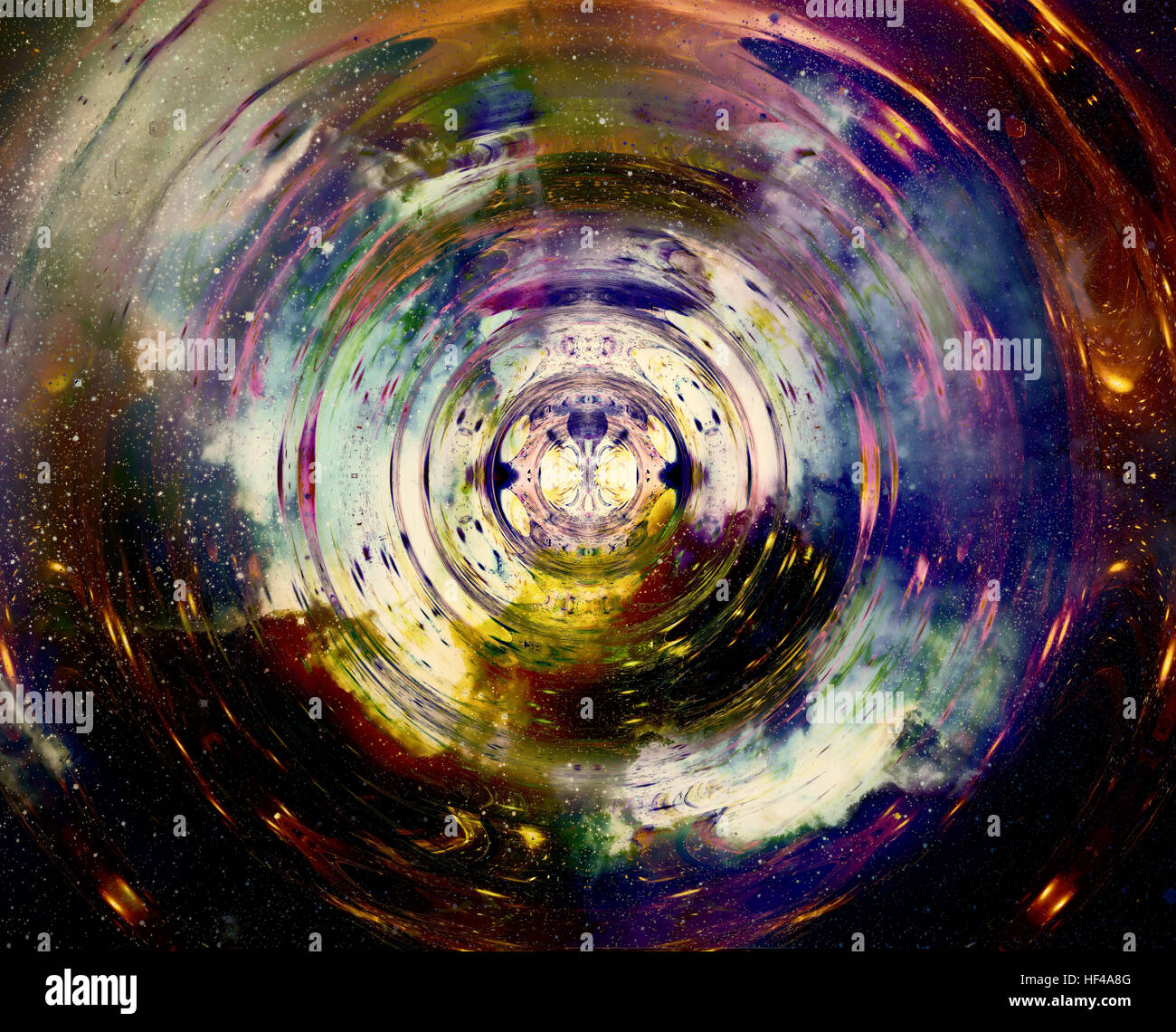 graphic concept of music in space, cosmic sound waves, computer design ...