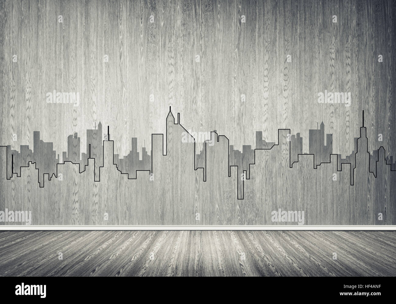 City design on wall Stock Photo - Alamy