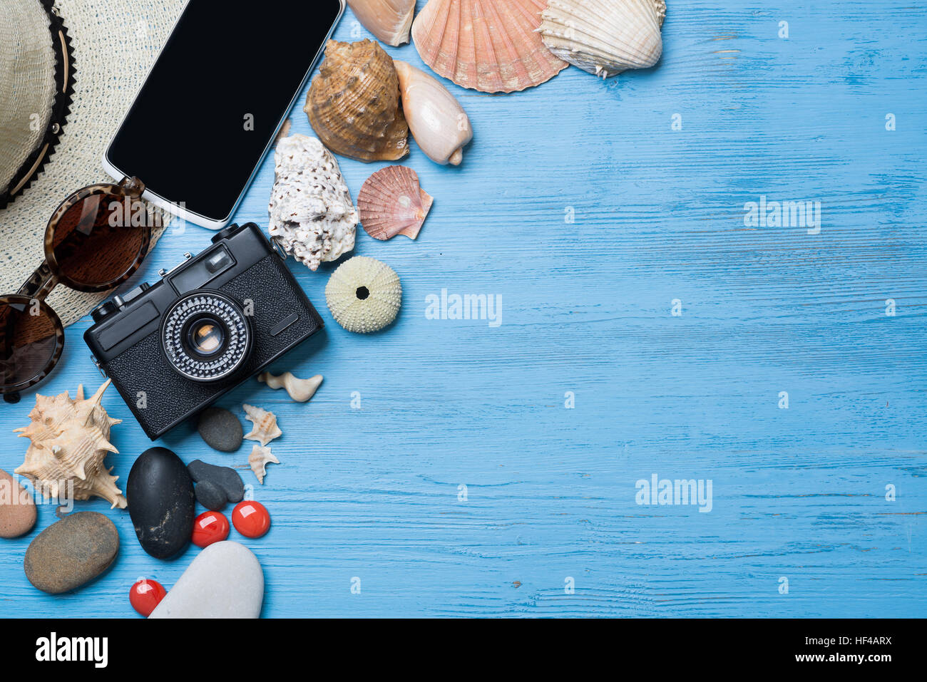 Summer objects for vacation Stock Photo - Alamy