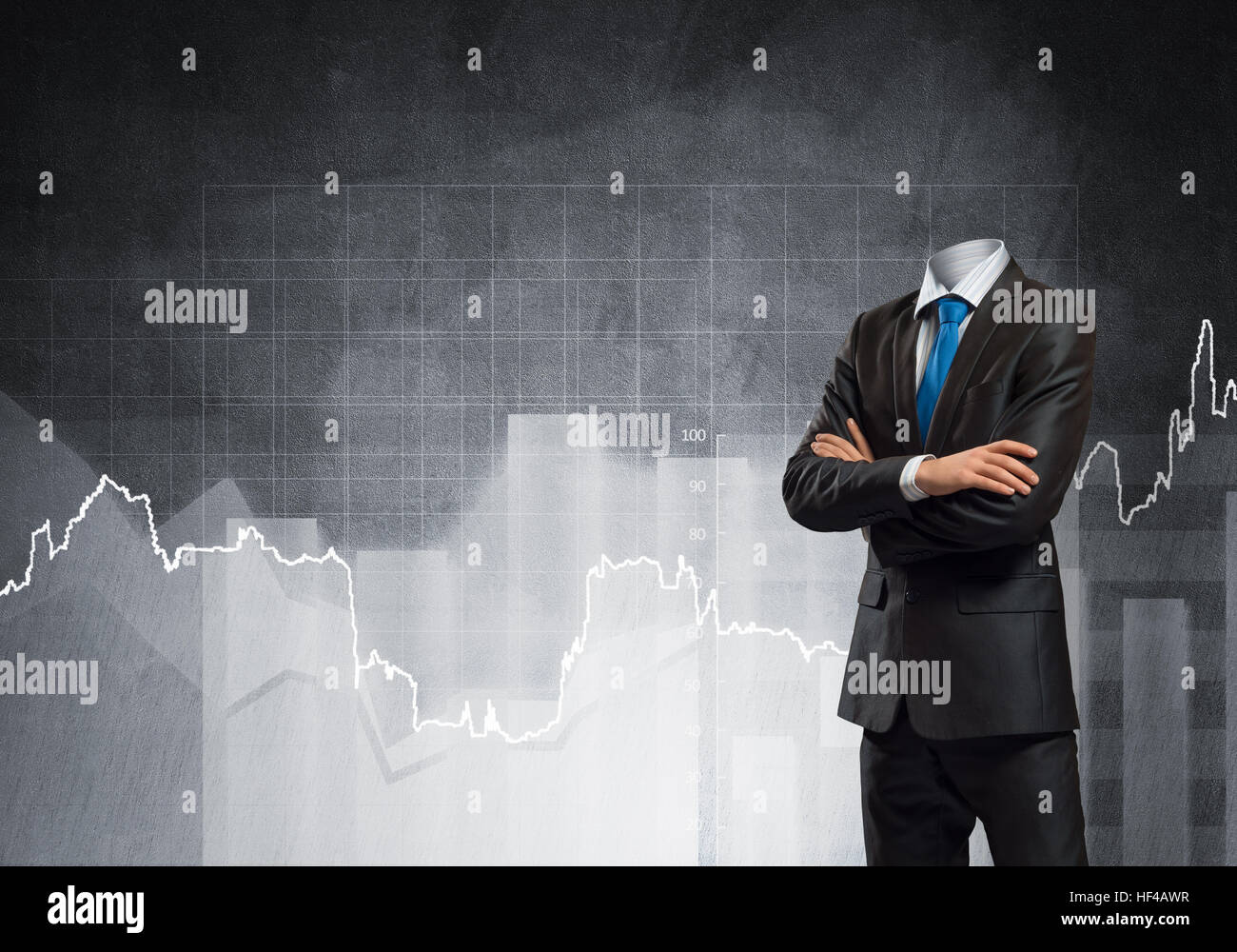 Businessman without head Stock Photo - Alamy