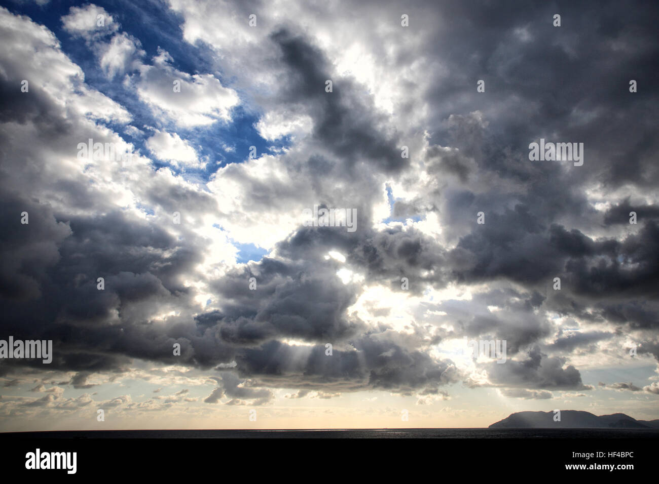 god rays in a beautiful seascape in greece Stock Photo - Alamy
