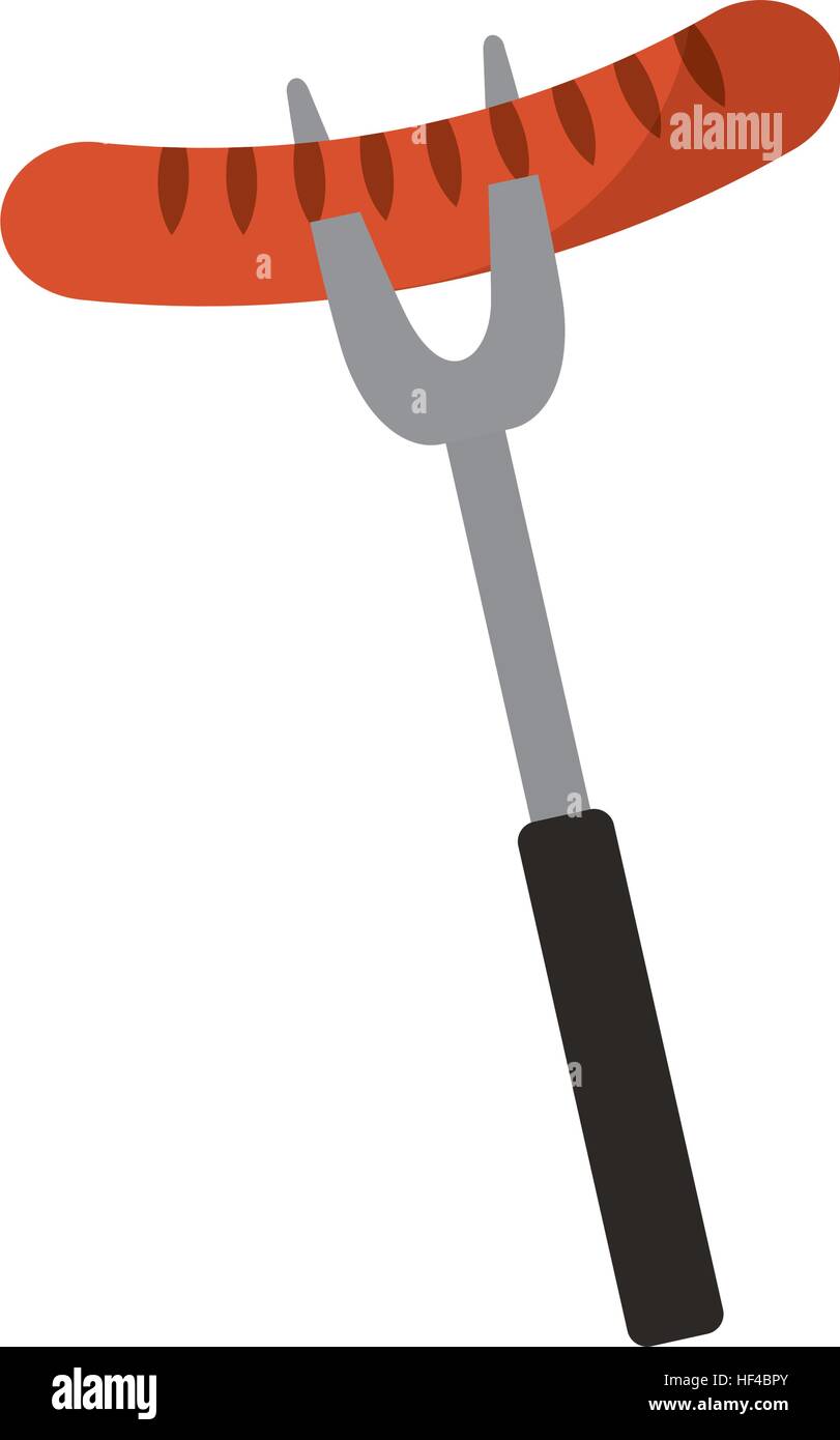 Roasting utensil with meat icon vector illustration design Stock Vector ...