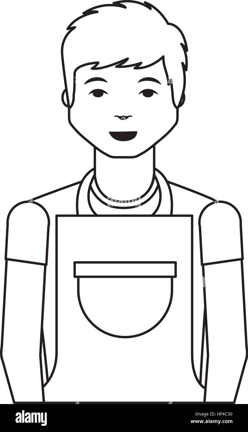 man with apron character vector illustration design Stock Vector Image ...