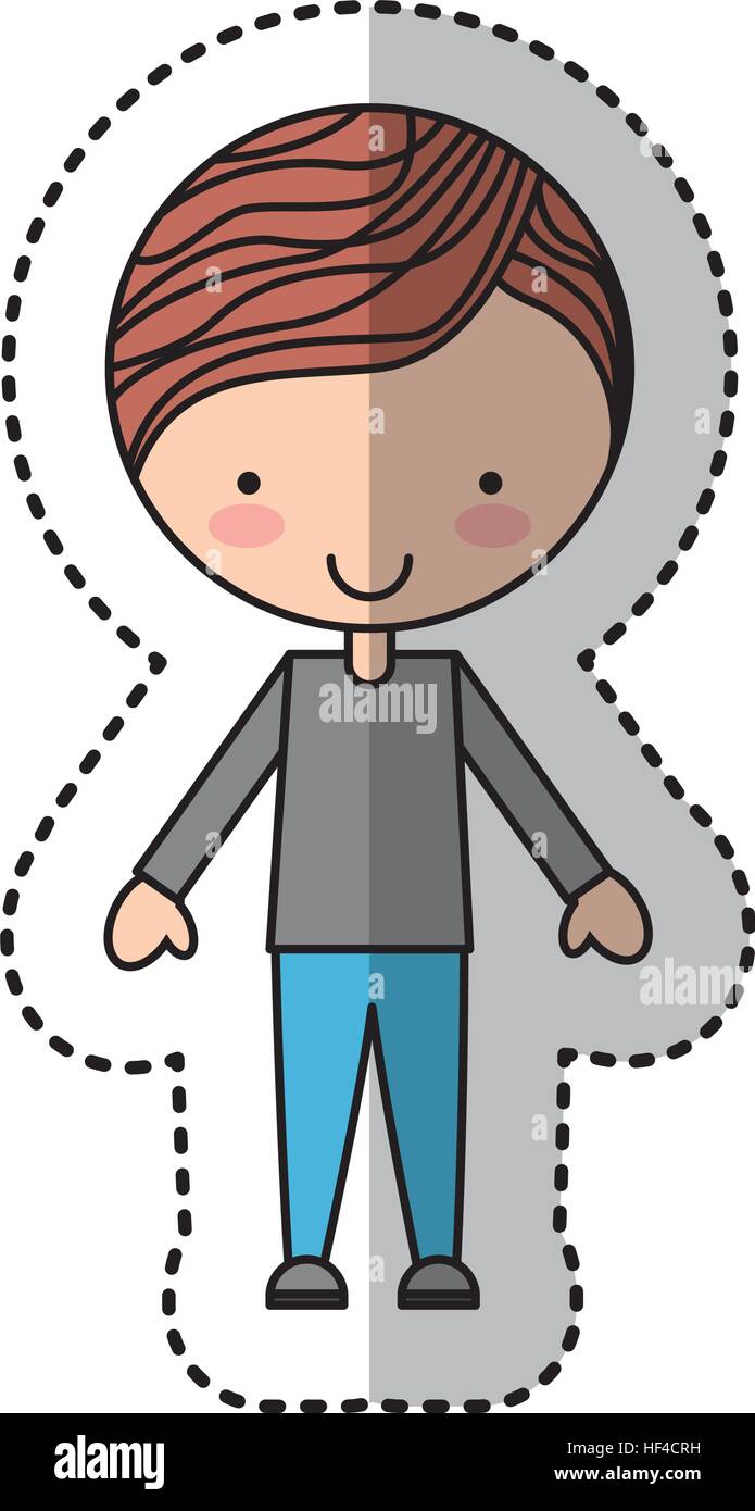 cute little man character vector illustration design Stock Vector Image ...