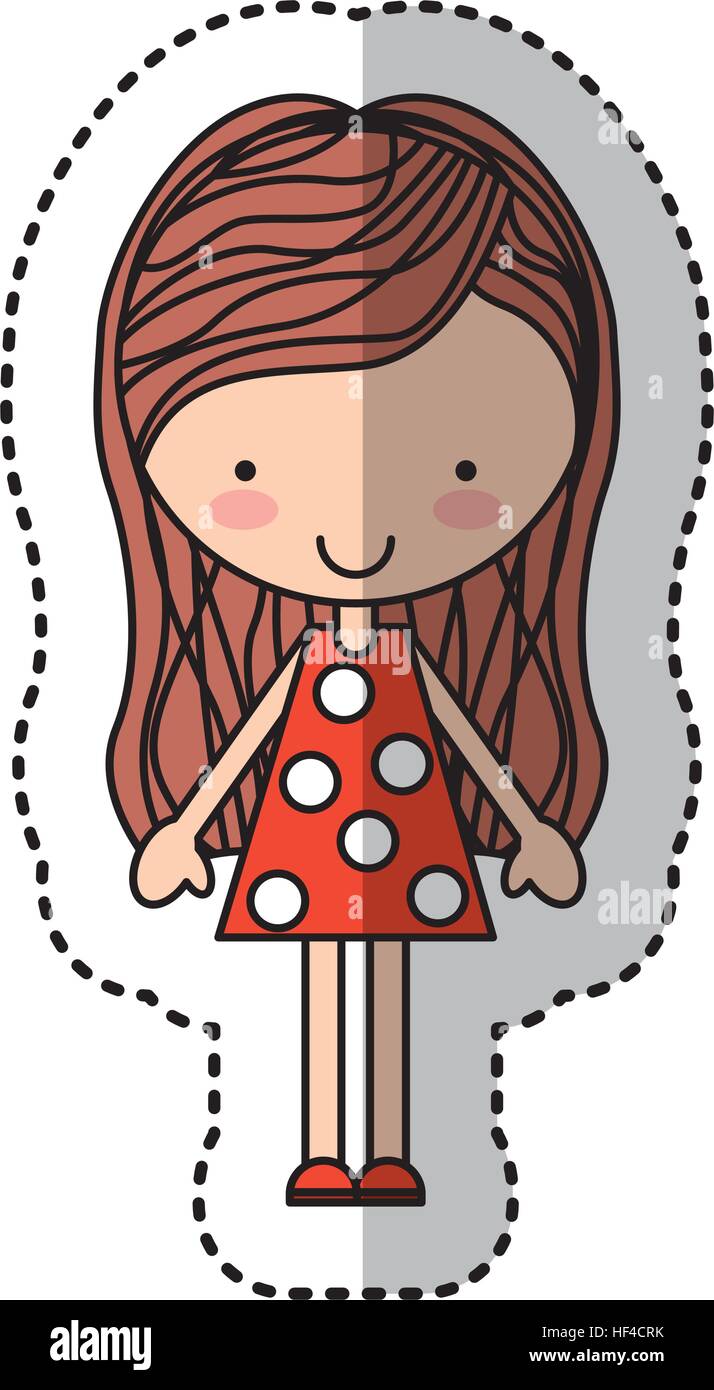 cute little girl character vector illustration design Stock Vector ...