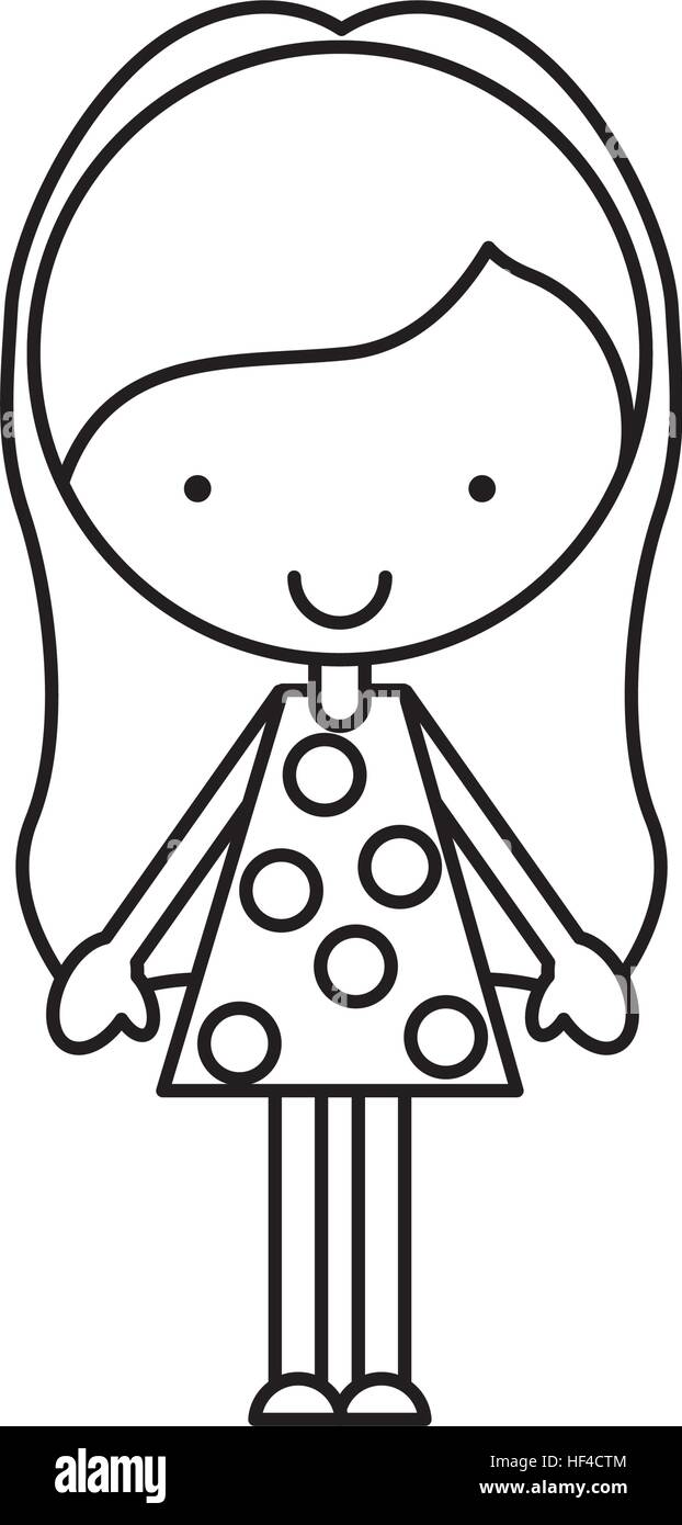 cute little girl character vector illustration design Stock Vector ...