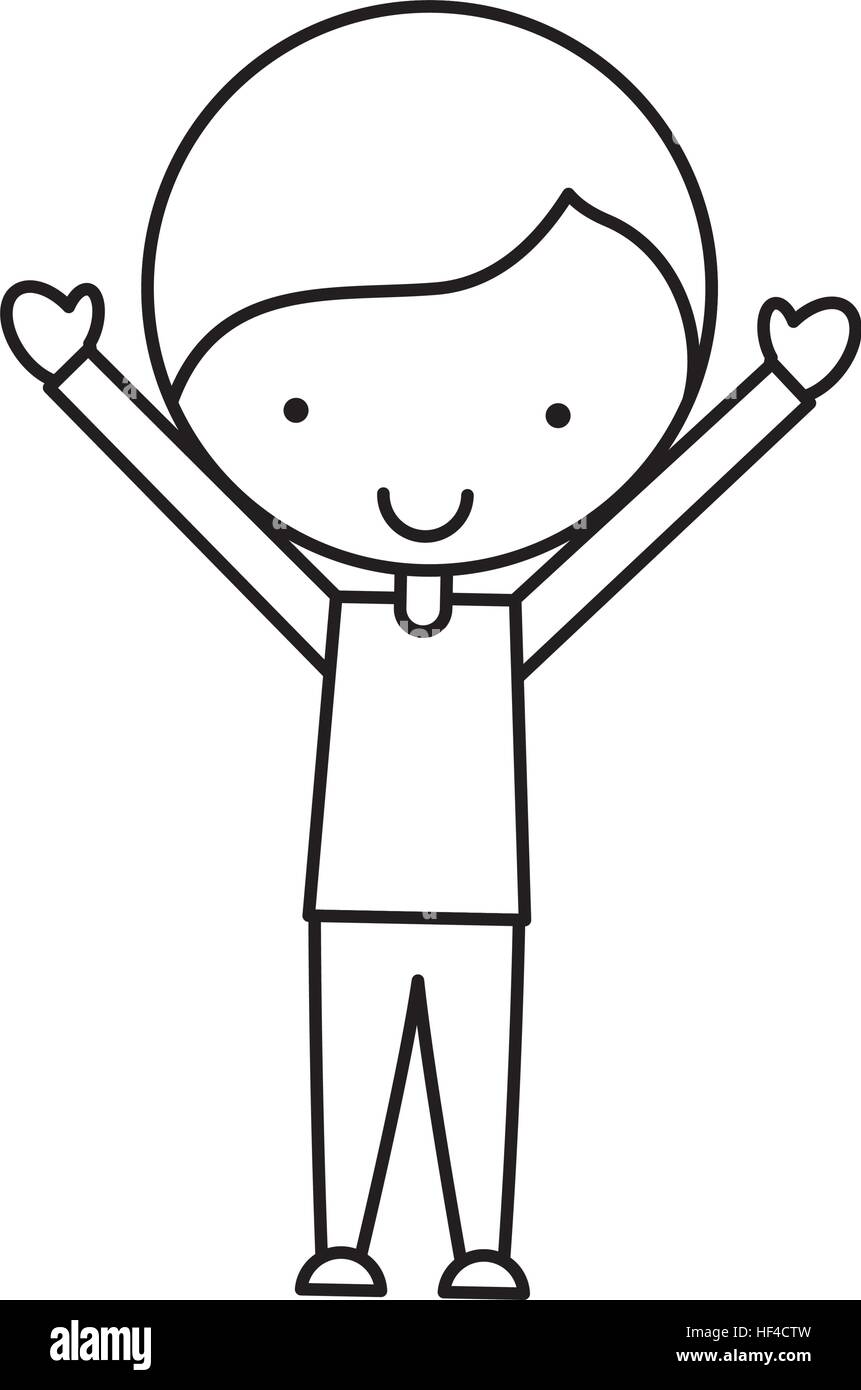 cute little man character vector illustration design Stock Vector Image ...