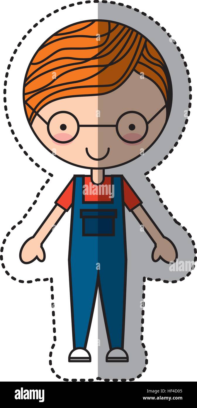 cute little man character vector illustration design Stock Vector Image ...