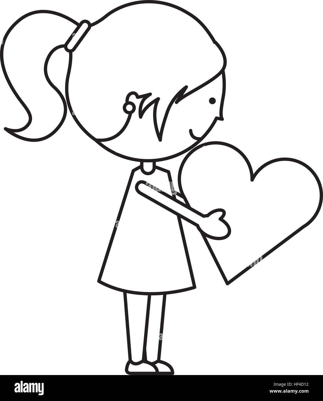 cute little girl character vector illustration design Stock Vector ...