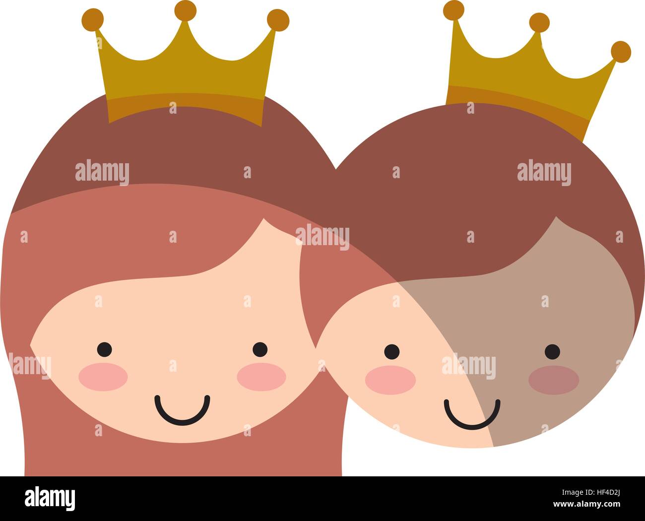 cute little couple characters vector illustration design Stock Vector ...