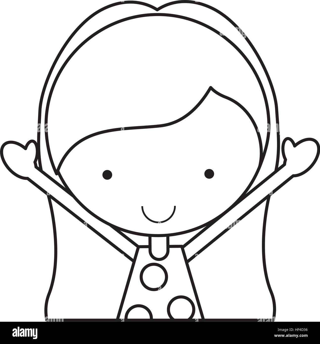 cute little girl character vector illustration design Stock Vector ...