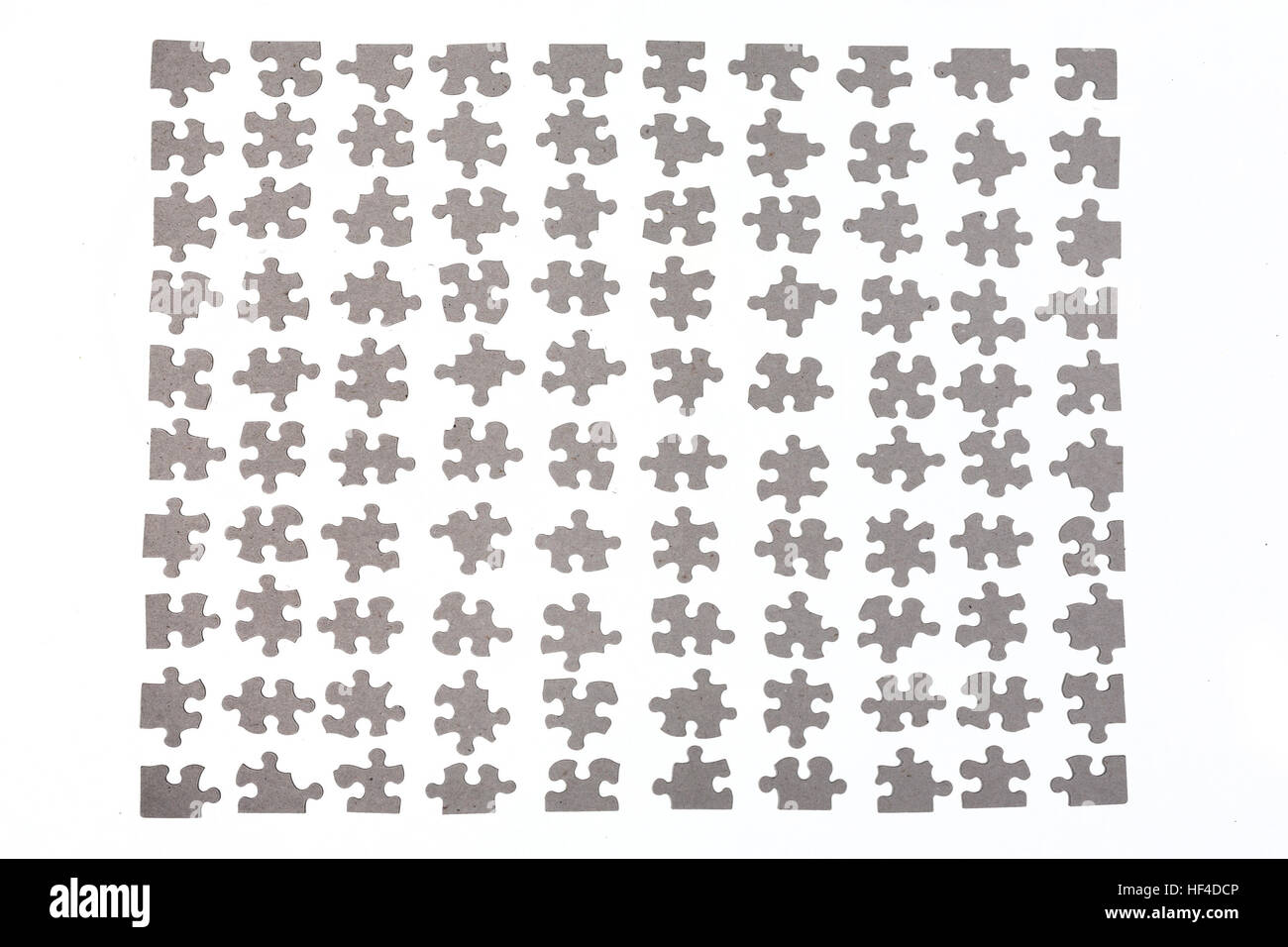Whole blank puzzle exploded view isolated on white background Stock ...