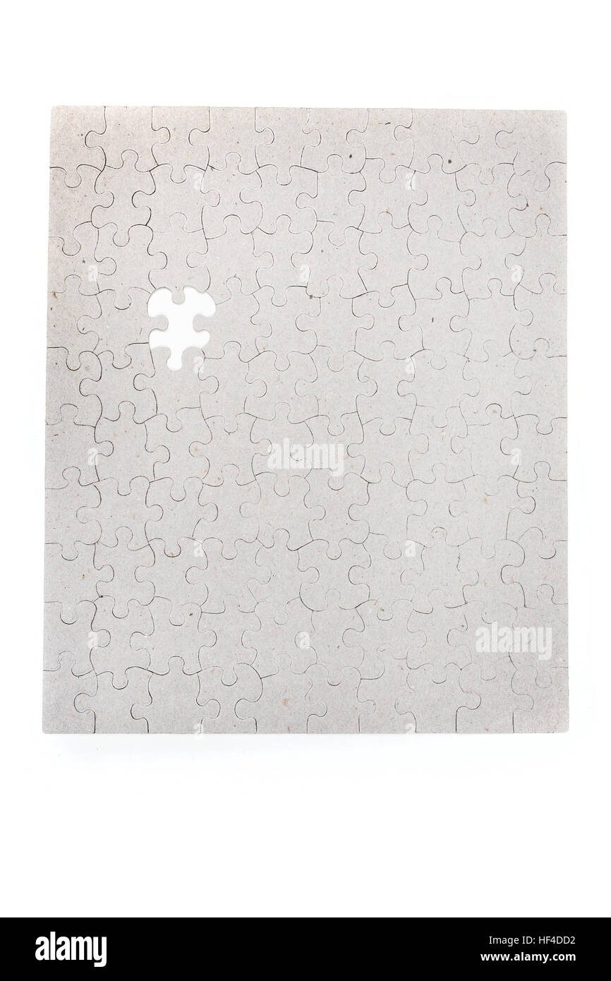 Blank puzzle partially completed isolated on white background Stock ...